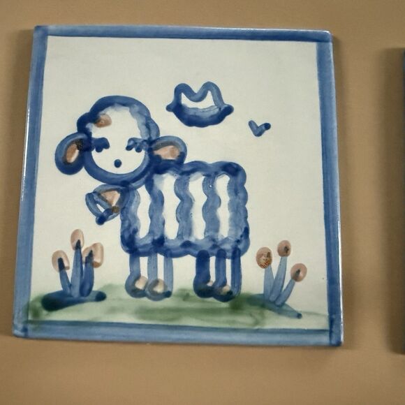 M A Hadley | Accents | Ma Hadley Pottery Trivet Tile Sheep Lamb Country ...
